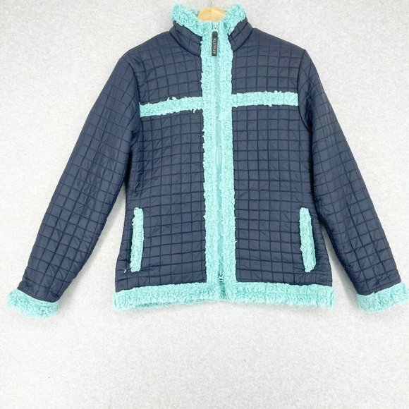 Athleta | Jackets & Coats | Athleta Womens Quilted Jacket Blue Fleece ...